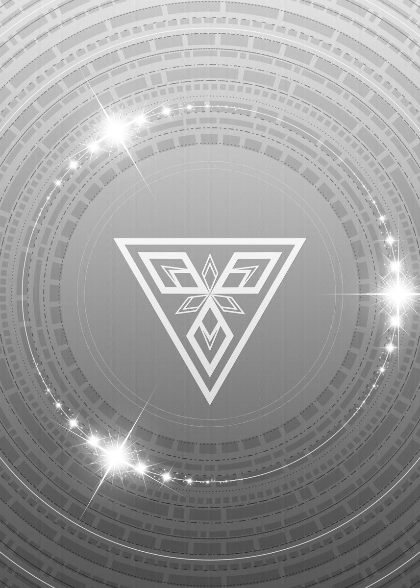 'Black and White Glyph Rune' Poster, picture, metal print, paint by ...