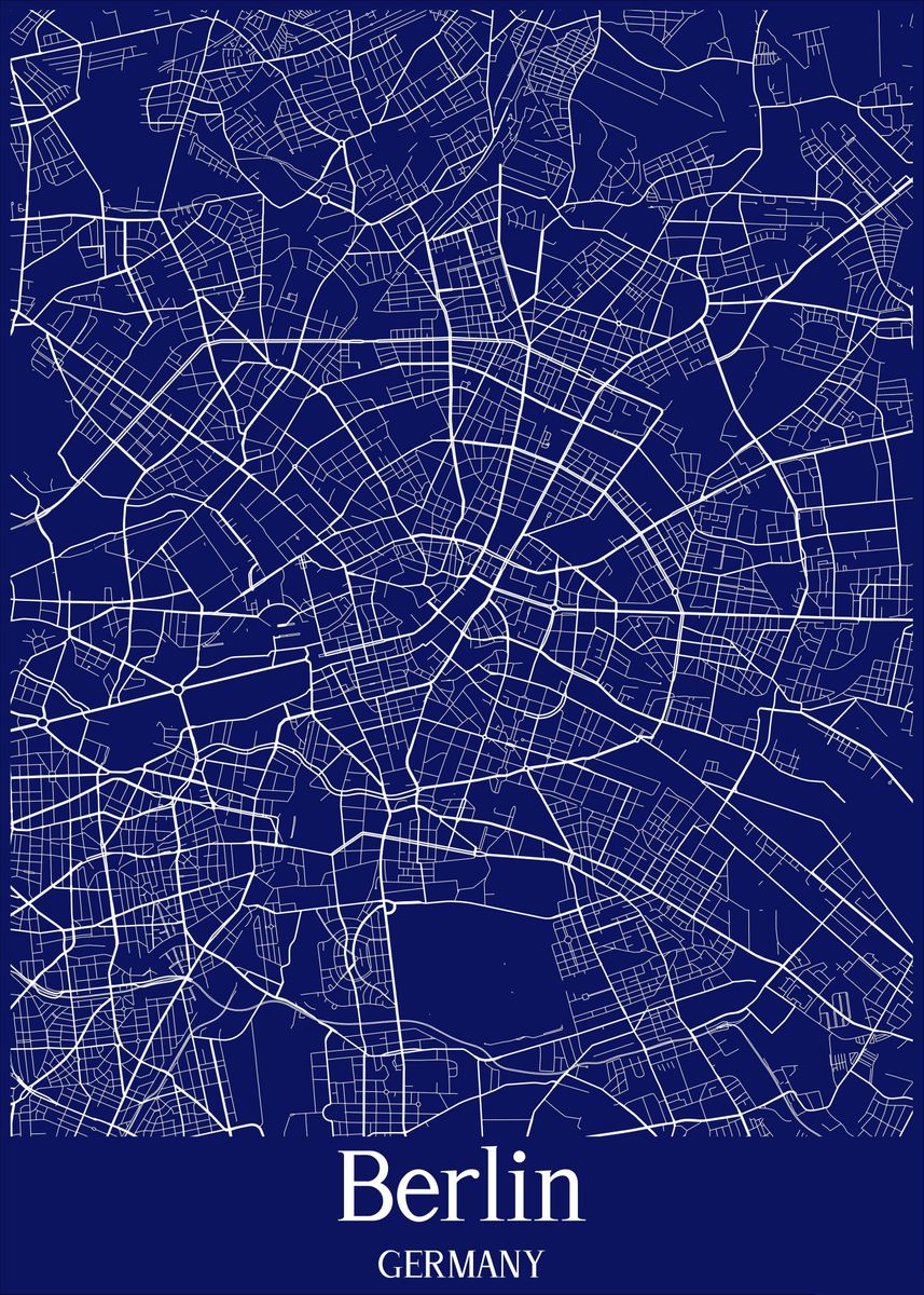 'Berlin City Map Germany' Poster by Max Ronn | Displate