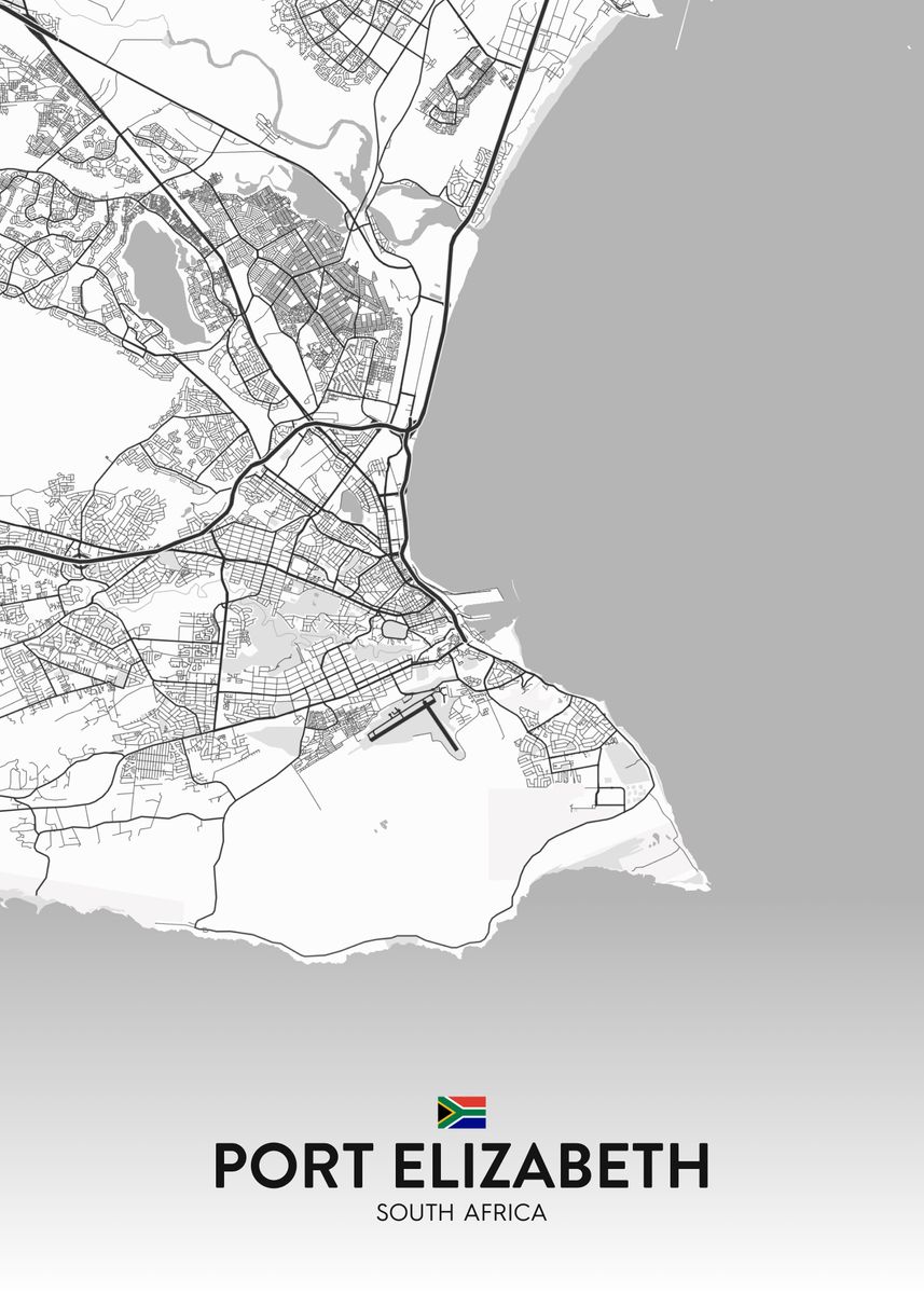 'Port Elizabeth ZA' Poster, picture, metal print, paint by IMR Designs ...