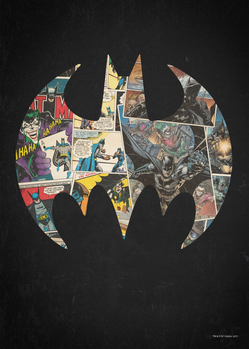 'Batman sign' Poster, picture, metal print, paint by DC Comics | Displate
