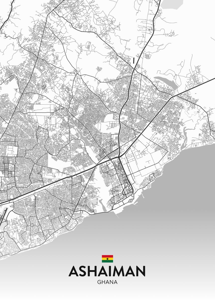 'Ashaiman GH' Poster, picture, metal print, paint by IMR Designs | Displate