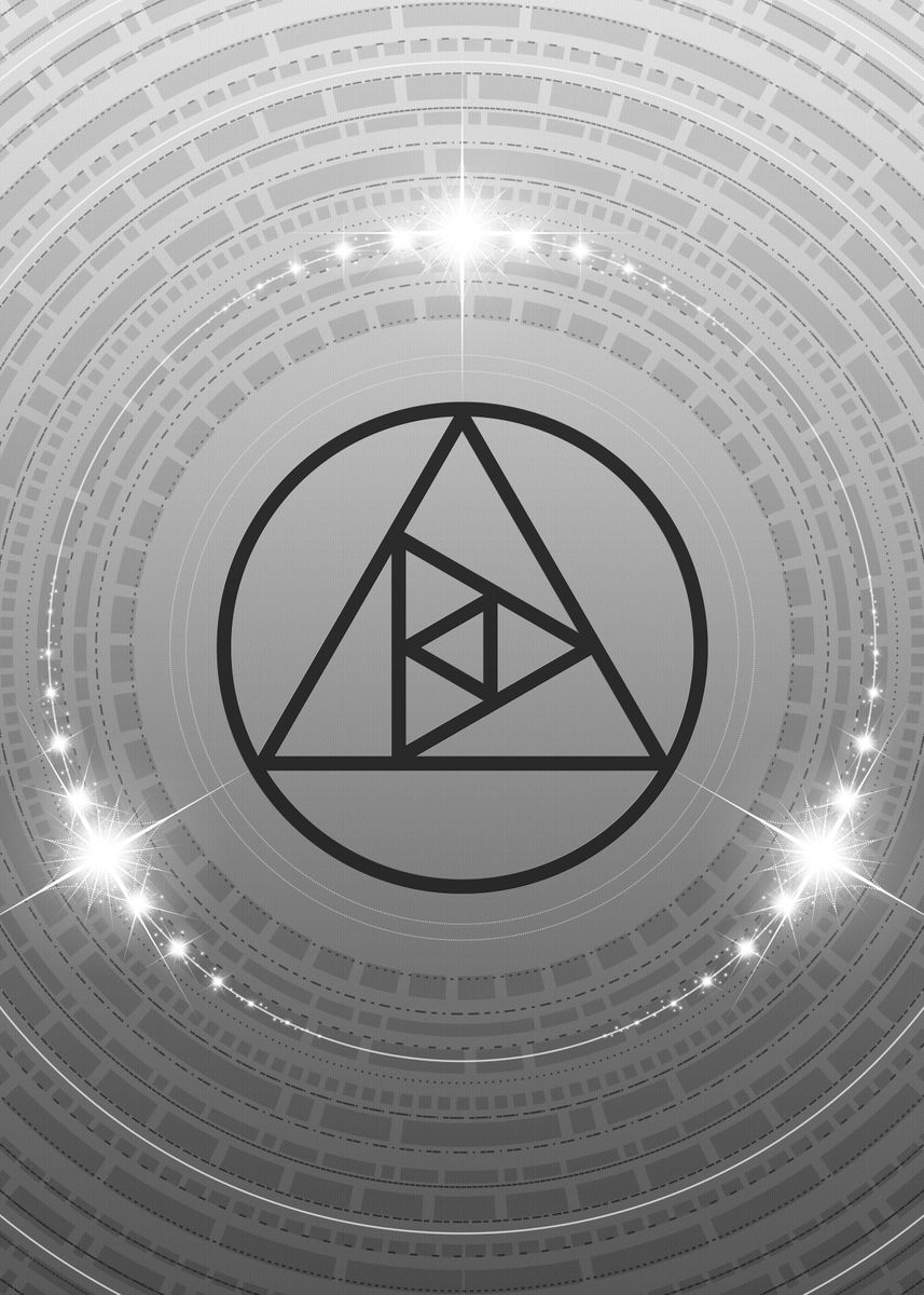 'Grey Geometric Glyph Rune' Poster by Holy Rock Design | Displate