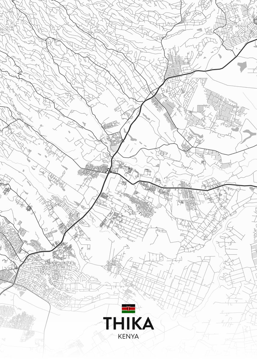 'Thika KE' Poster, picture, metal print, paint by IMR Designs | Displate