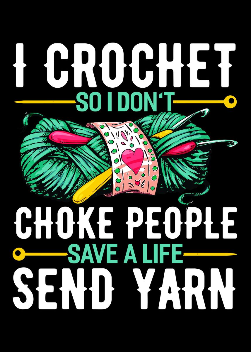 'Crocheting Yarn Knitting' Poster, picture, metal print, paint by ...