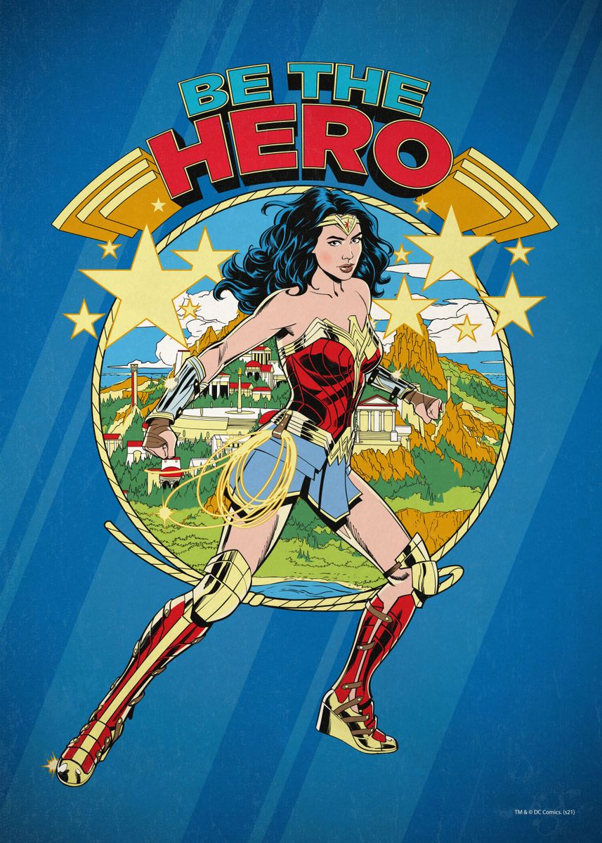 'Be a Hero' Poster, picture, metal print, paint by DC Comics | Displate