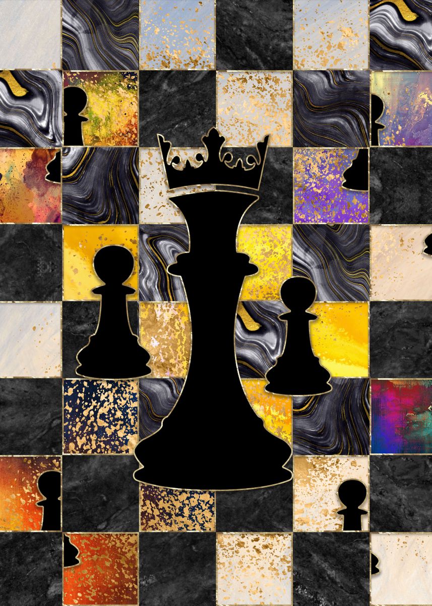 'Chess Abstract Art ' Poster by Lioudmila Perry | Displate