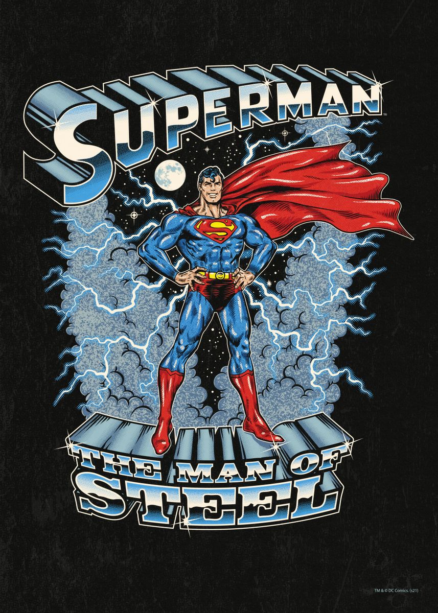 'Superman The Man of Steel' Poster, picture, metal print, paint by DC ...