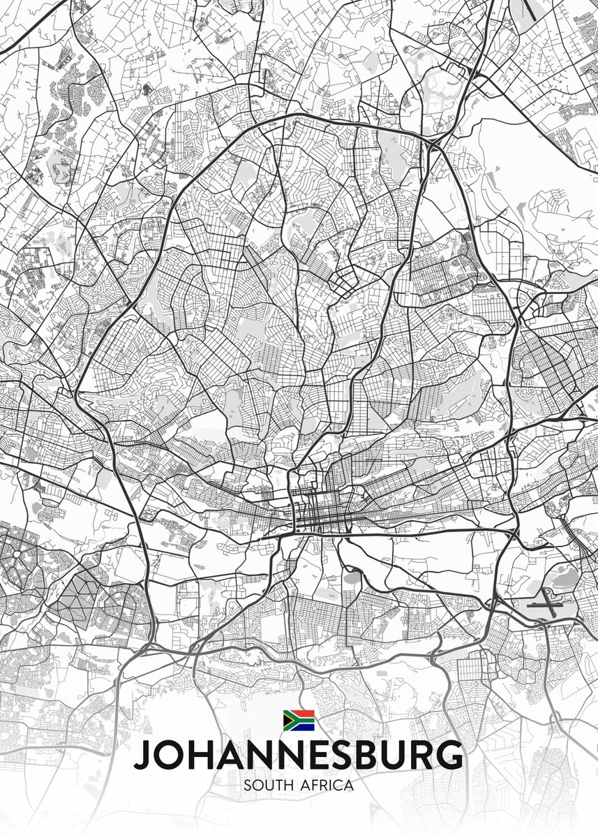 'Johannesburg ZA' Poster, picture, metal print, paint by IMR Designs ...