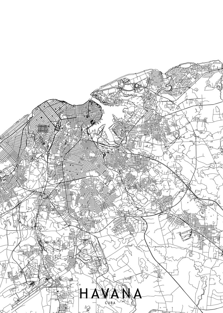 'Havana Map' Poster, picture, metal print, paint by Multiplicity Maps ...