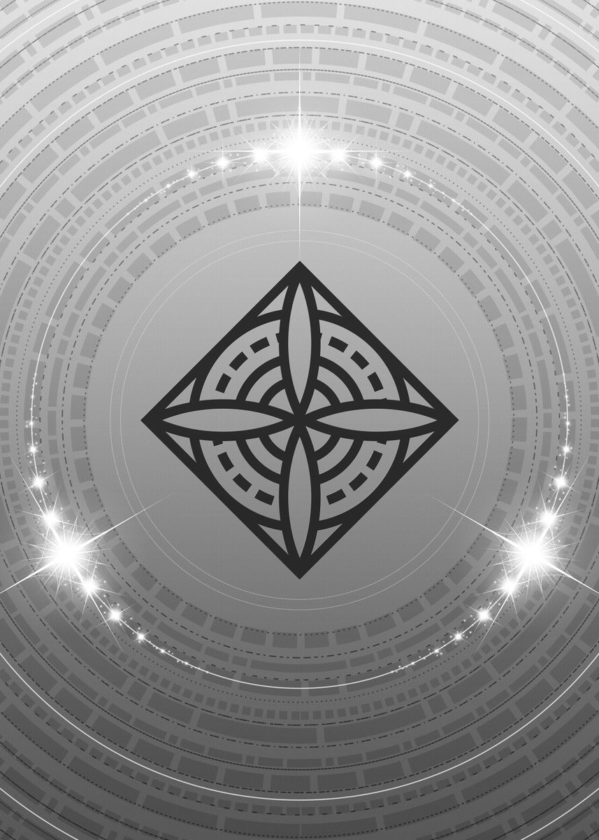 'Gray Geometric Glyph Sign' Poster by Holy Rock Design | Displate