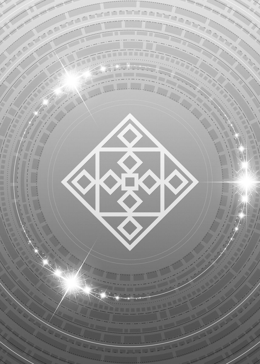 'Gray Geometric Glyph Sign' Poster, picture, metal print, paint by Holy ...