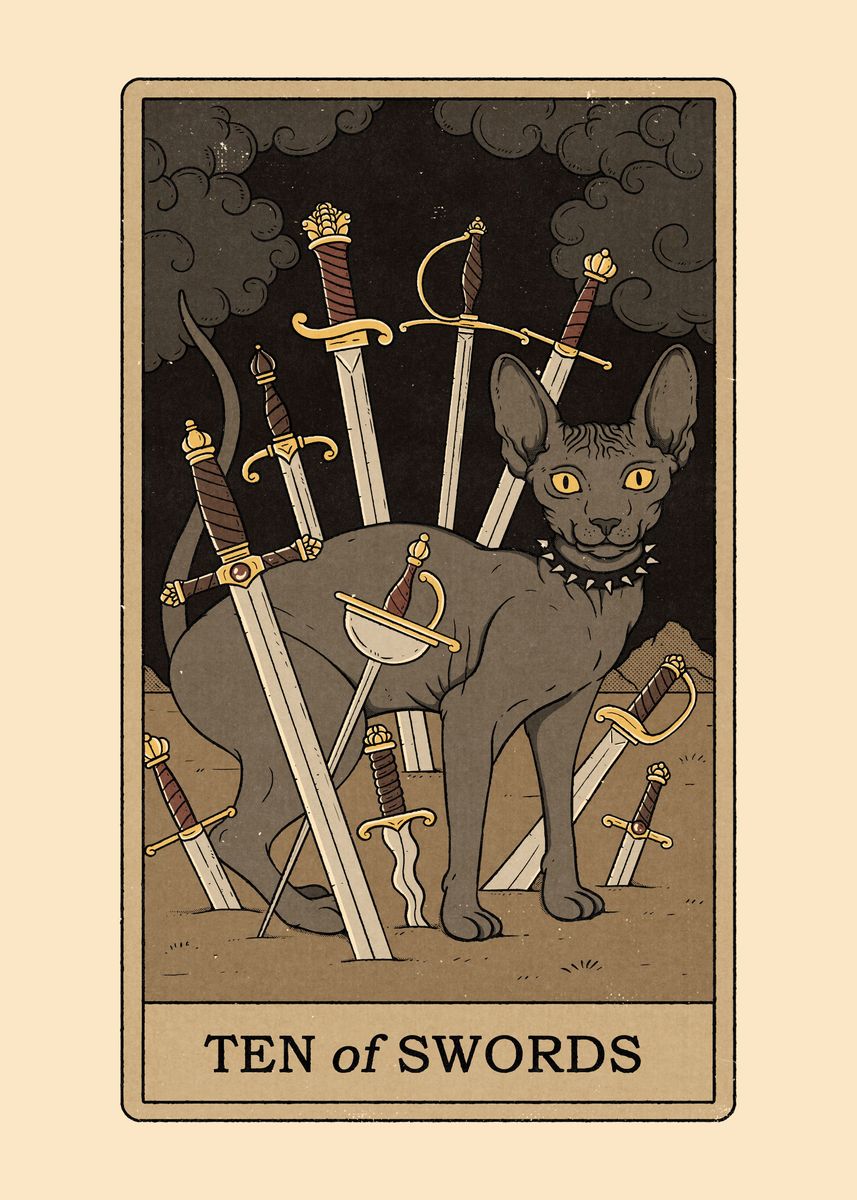 'Ten of Swords' Poster, picture, metal print, paint by Thiago Corrêa ...