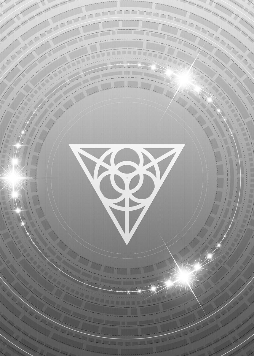 'Gray Geometric Glyph Sign' Poster, picture, metal print, paint by Holy ...