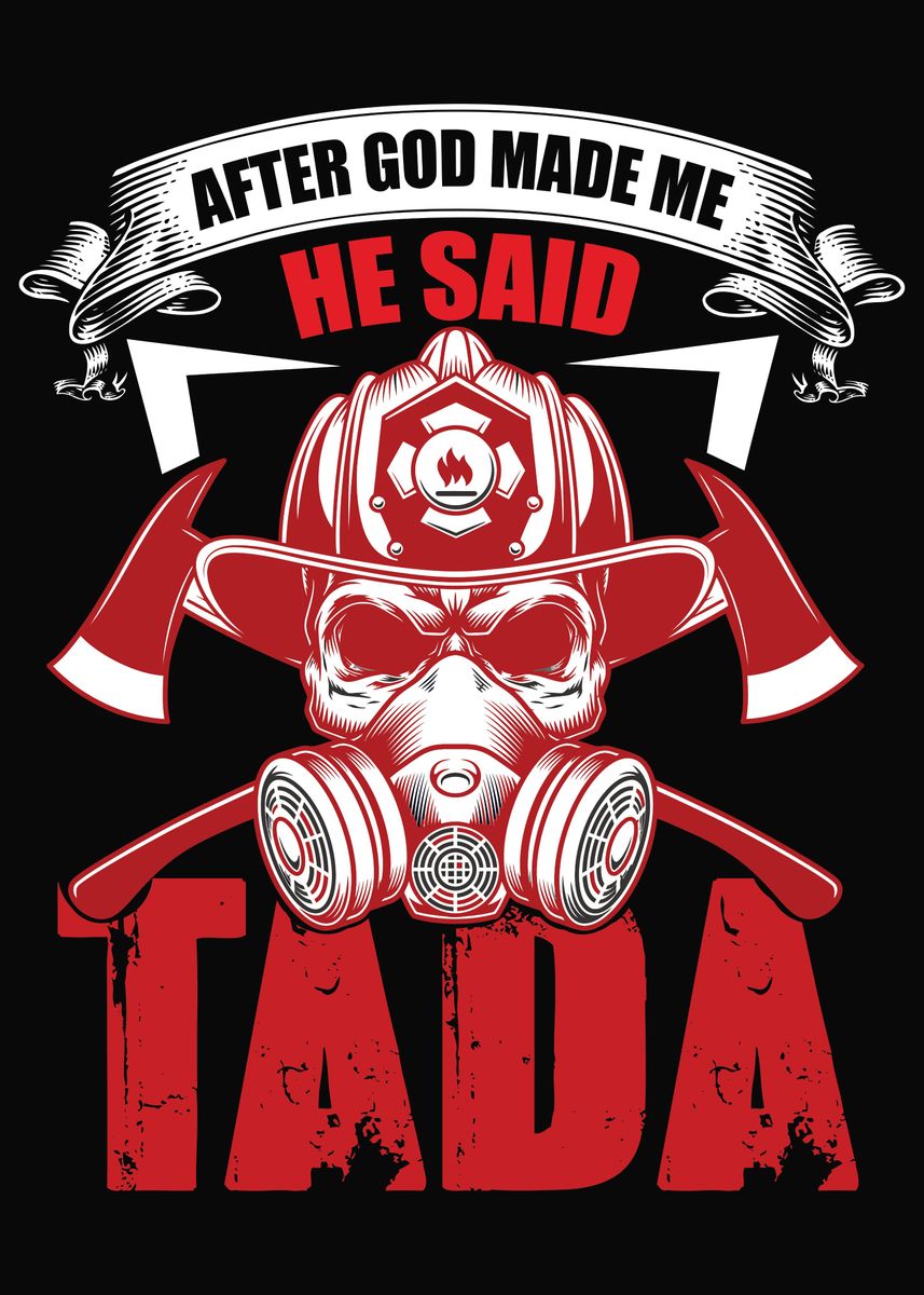 'Firefighter Fireman Fire' Poster, picture, metal print, paint by ...