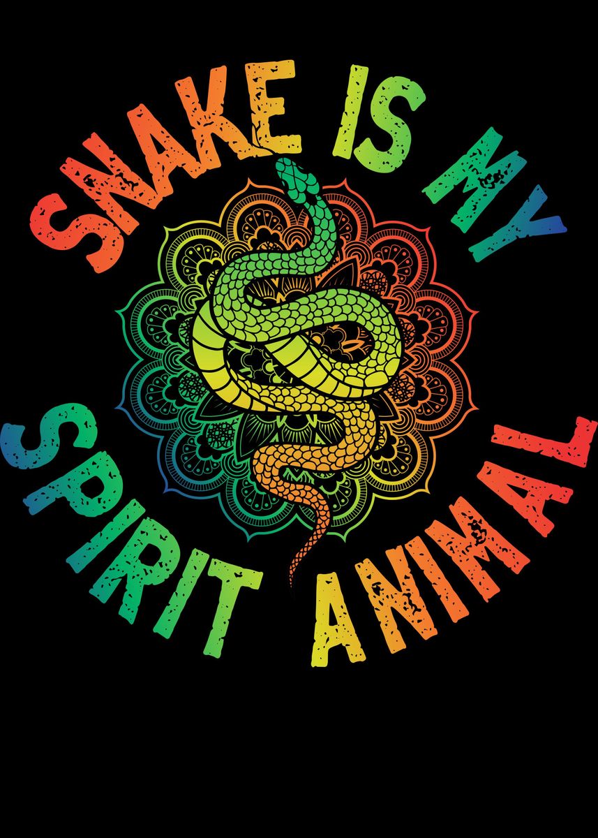 'Snake Spirit Animal' Poster, picture, metal print, paint by CatRobot ...