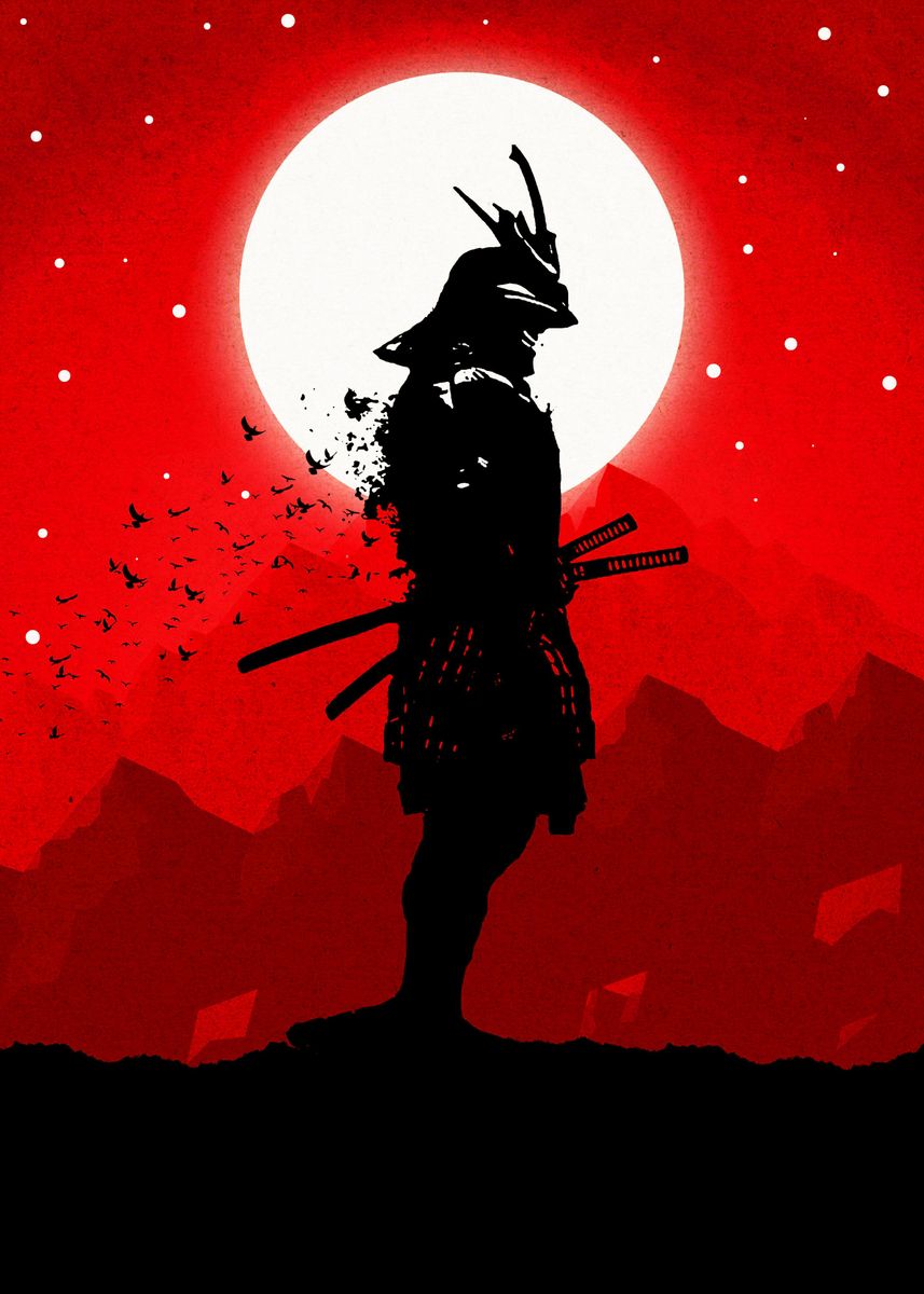 'Samurai' Poster, picture, metal print, paint by Dyn Creative | Displate