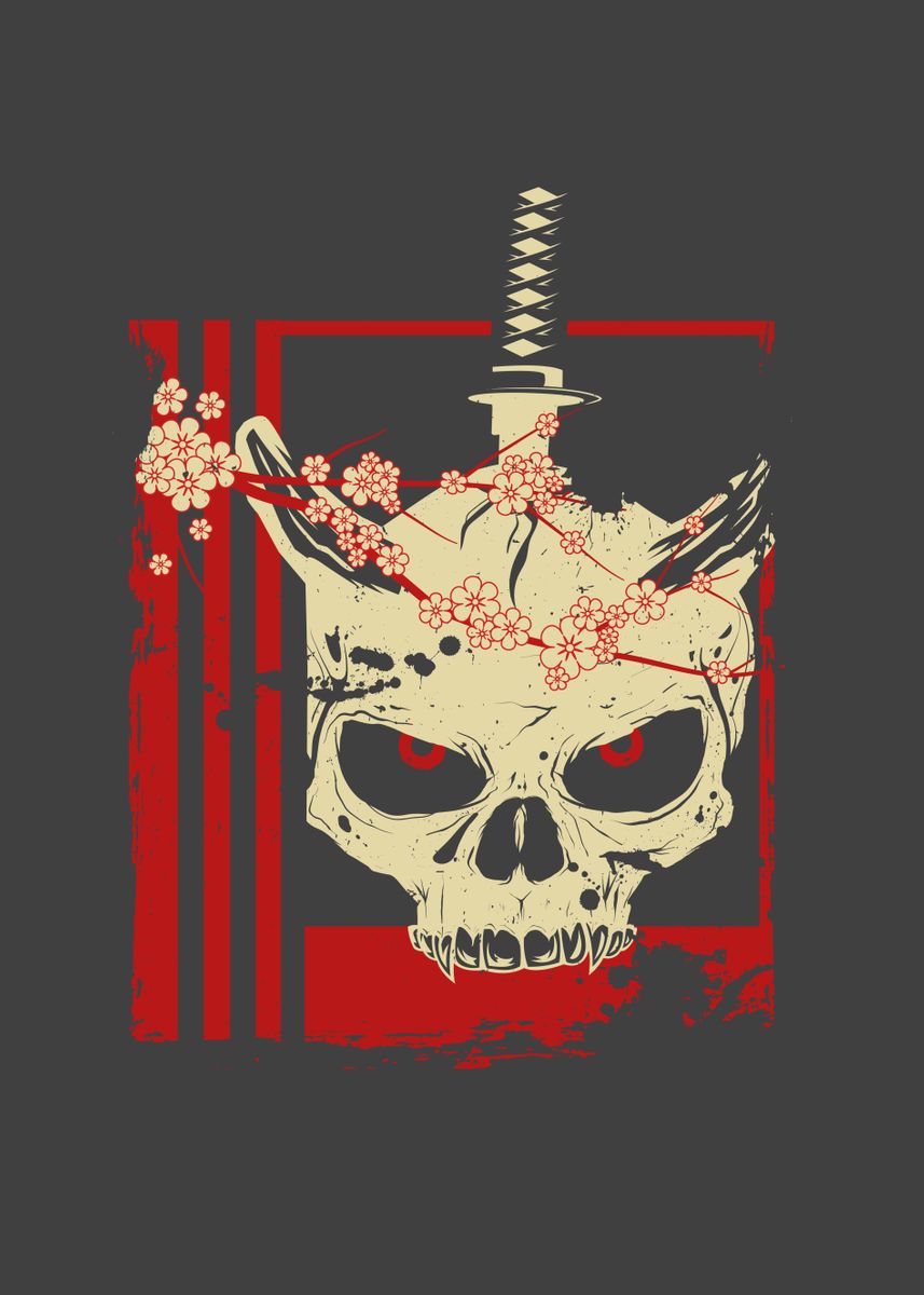 'Japanese Demon Art Face' Poster, picture, metal print, paint by ...