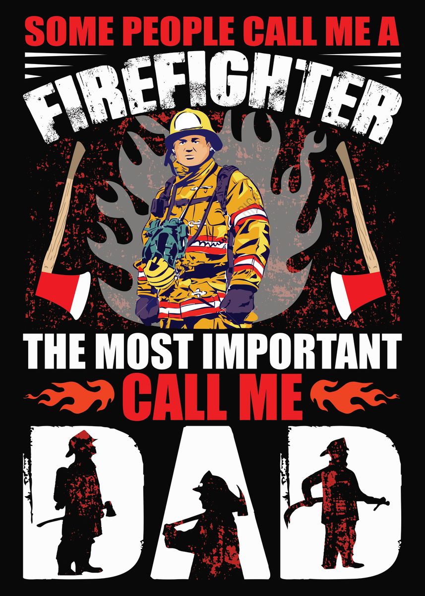 'Firefighter Fireman Fire' Poster, picture, metal print, paint by ...