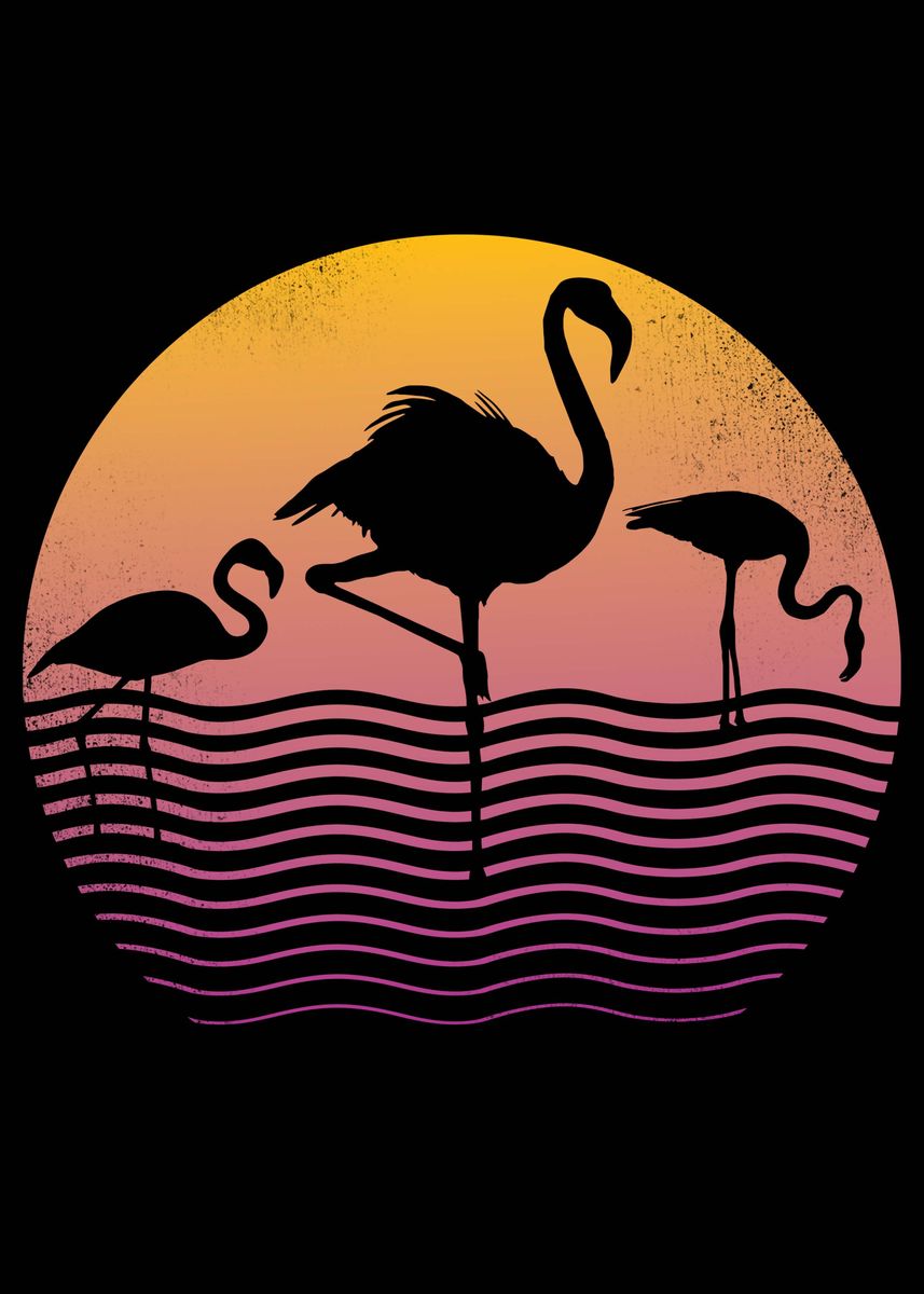 'Flamingo Sunset ' Poster, picture, metal print, paint by jun salazar ...