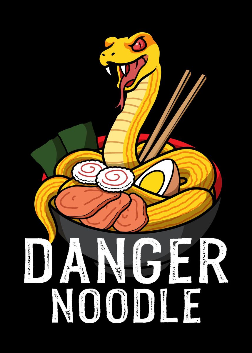 'Danger Noodle' Poster, picture, metal print, paint by CatRobot | Displate
