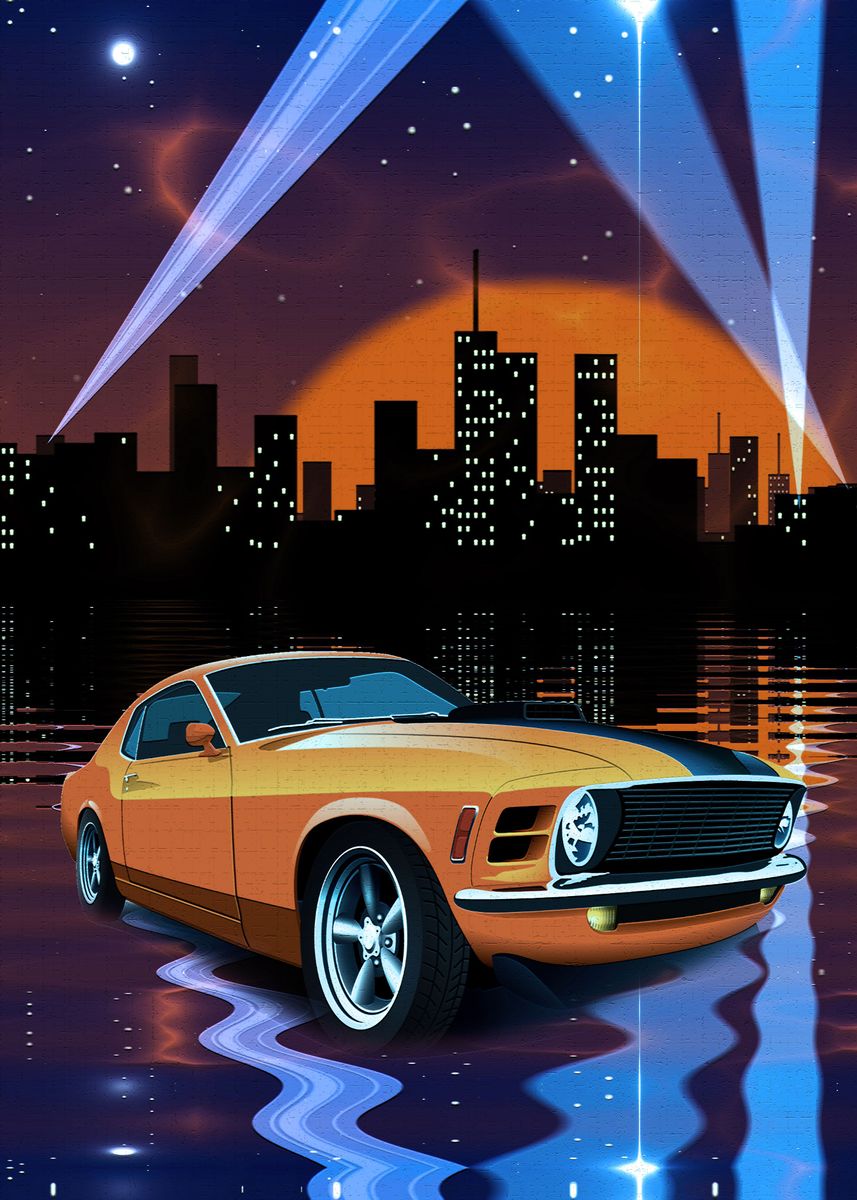 'colorful muscle car art' Poster, picture, metal print, paint by ANDRE ...