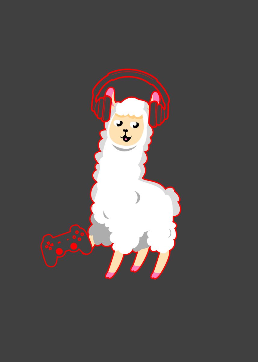 'Gamer Llama' Poster by BeMi | Displate