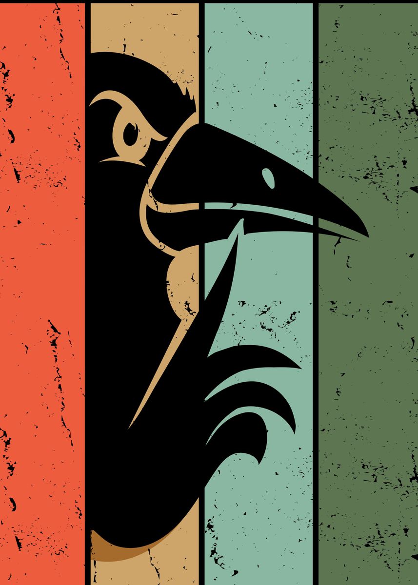 'Funny Crow Raven Retro' Poster by AestheticAlex | Displate