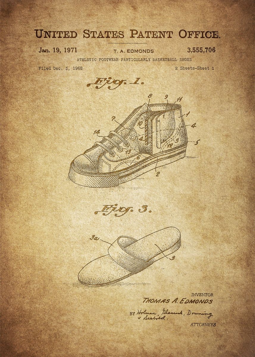 'Patent 1' Poster, picture, metal print, paint by Smokin Art | Displate