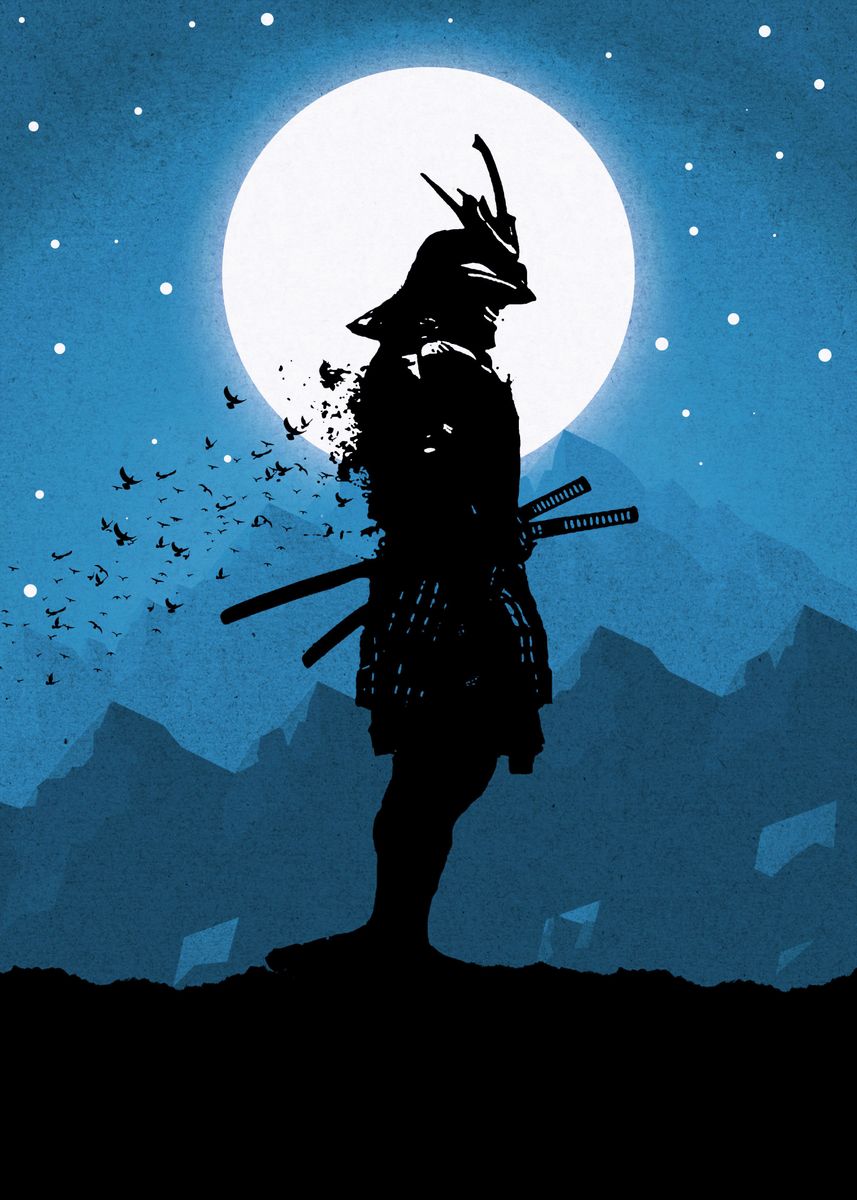 'samurai' Poster, picture, metal print, paint by Dyn Creative | Displate