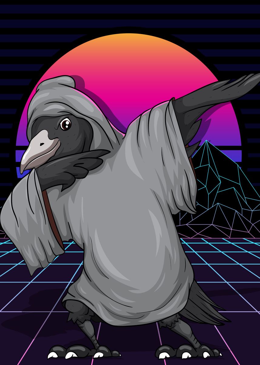 'Dabbing Raven Black Crow' Poster, picture, metal print, paint by ...