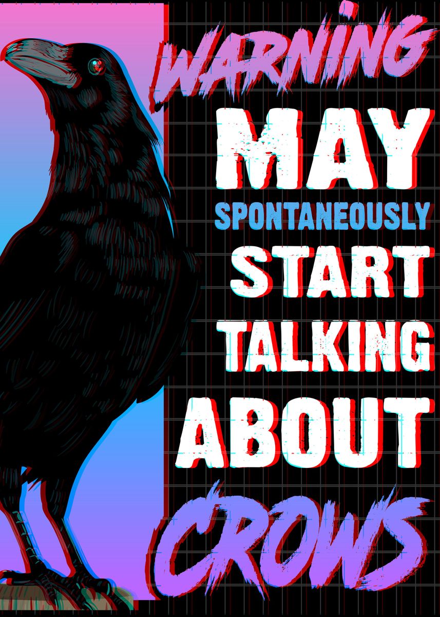 'Funny Raven Crow Lover' Poster, picture, metal print, paint by ...