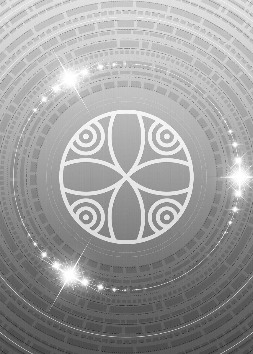 'Grey Sacred Geometry Glyph' Poster by Holy Rock Design | Displate
