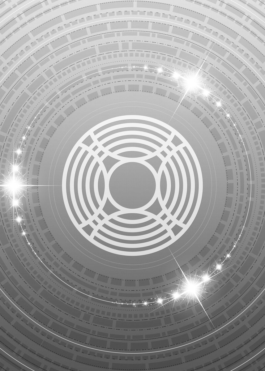 'Gray Geometric Glyph Sign' Poster by Holy Rock Design | Displate