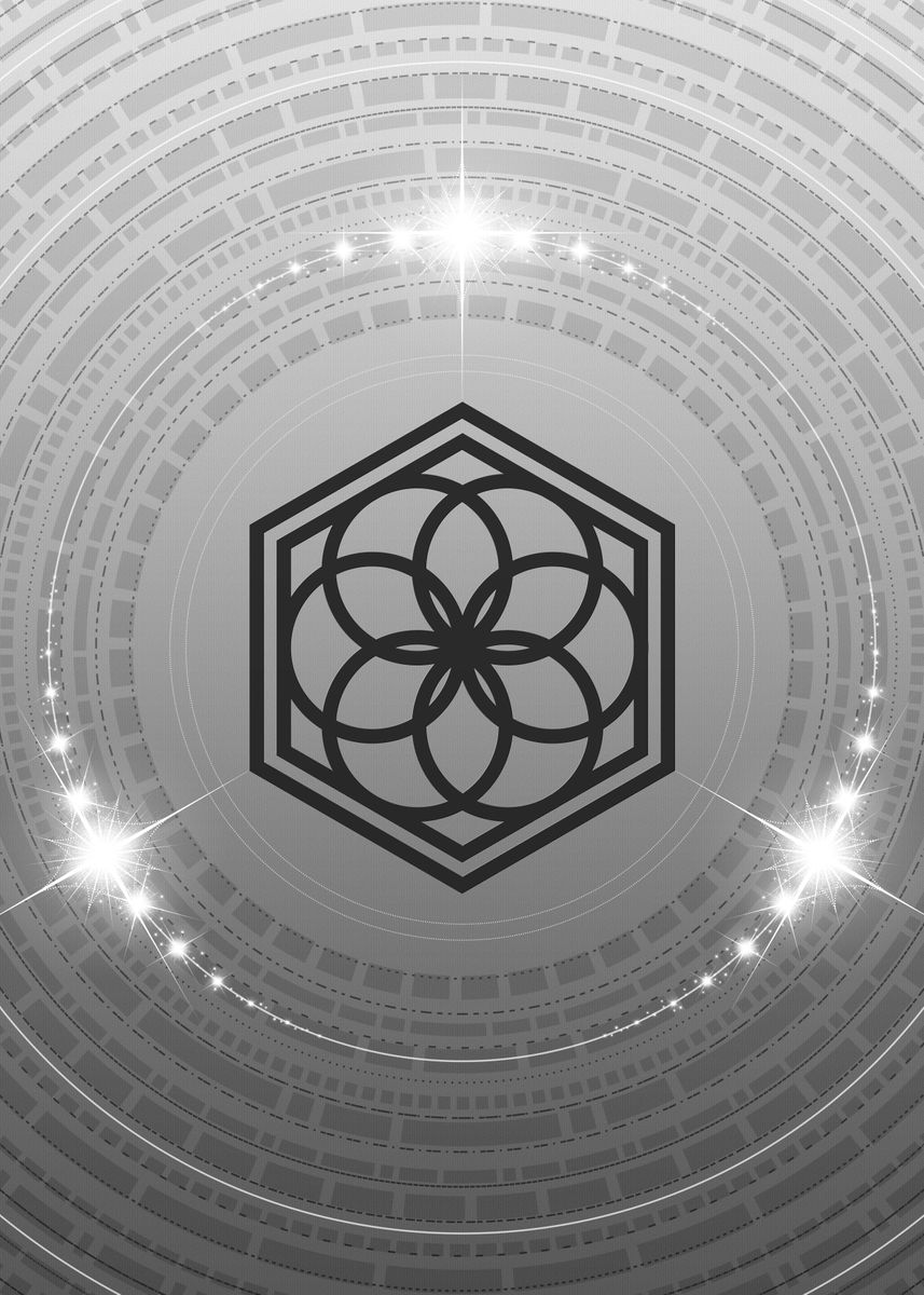 'Gray Geometric Glyph Sign' Poster, picture, metal print, paint by Holy ...