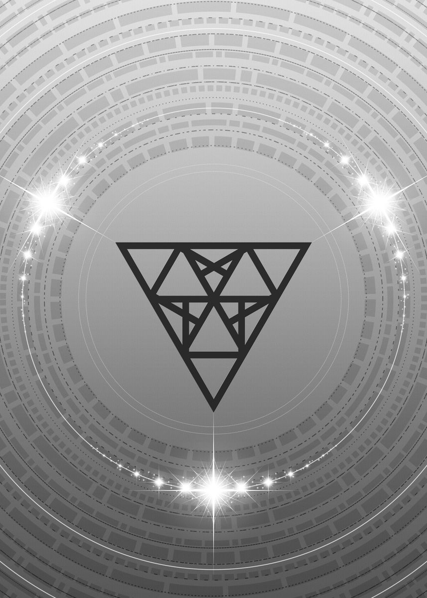 'Grey Sacred Geometry Glyph' Poster by Holy Rock Design | Displate