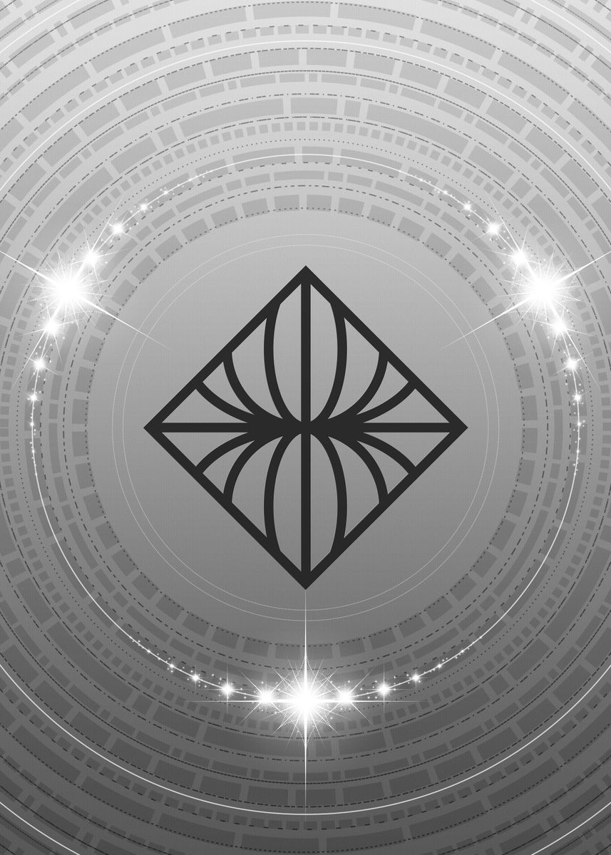 'Gray Geometric Glyph Sign' Poster, picture, metal print, paint by Holy ...