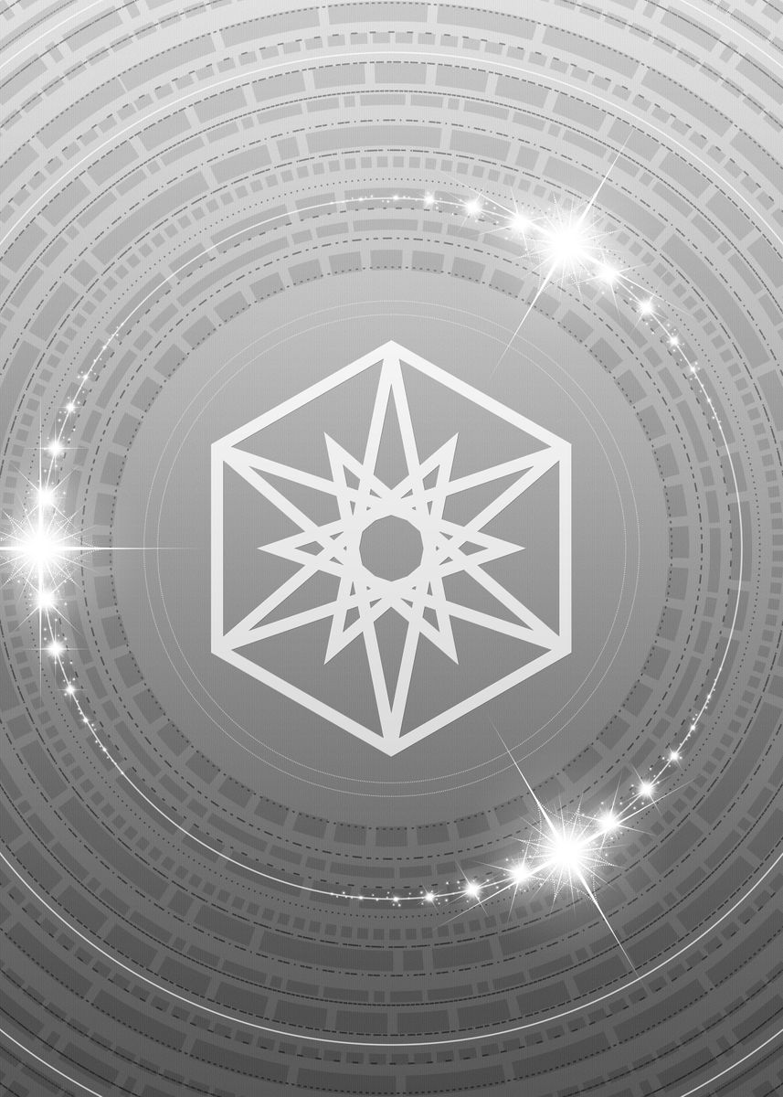 'Grey Geometric Glyph Rune' Poster by Holy Rock Design | Displate