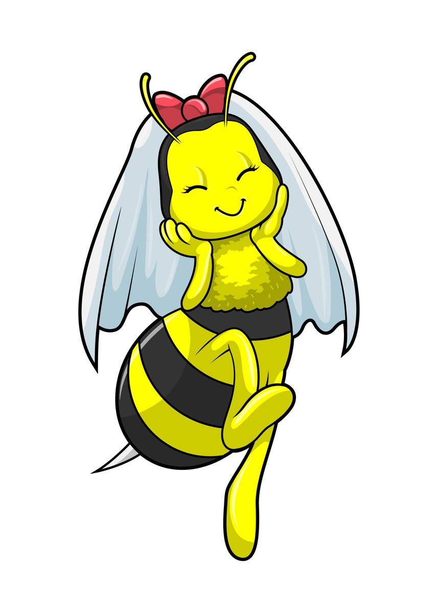 'Bee Bride Wedding Veil' Poster, picture, metal print, paint by Markus ...