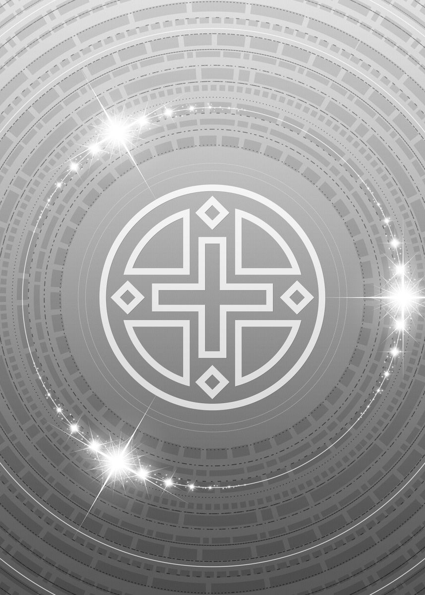 'Gray Sacred Geometry Glyph' Poster by Holy Rock Design | Displate