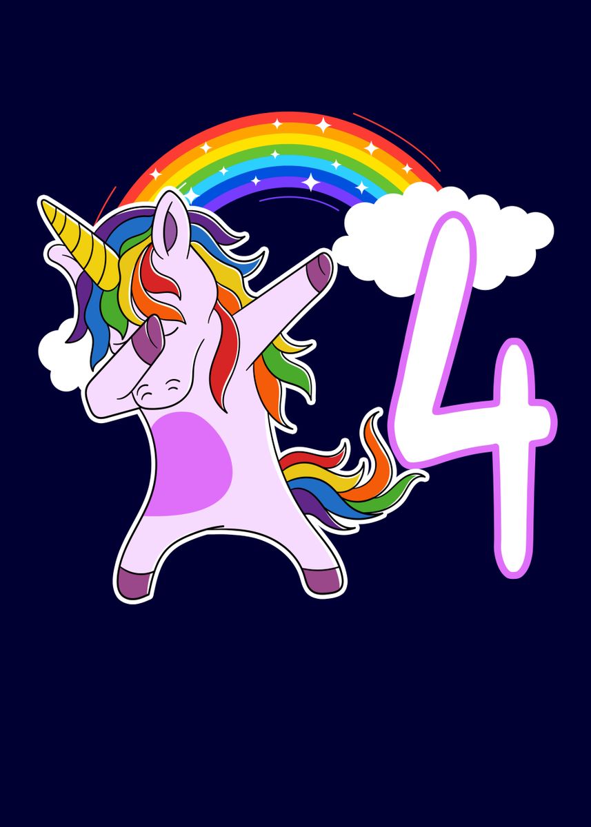'Dabbing Unicorn I Am 4' Poster, picture, metal print, paint by MzumO ...
