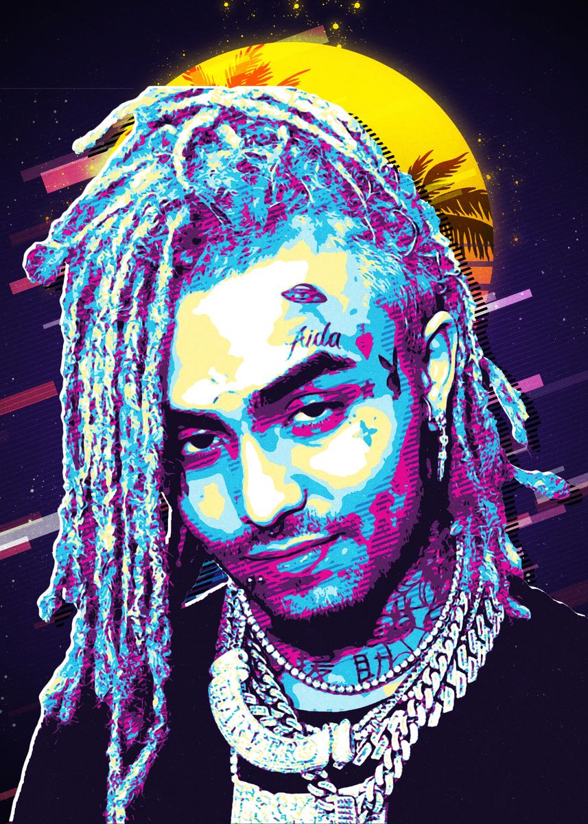 'Retro 80s Lil Pump' Poster, picture, metal print, paint by amazed ...