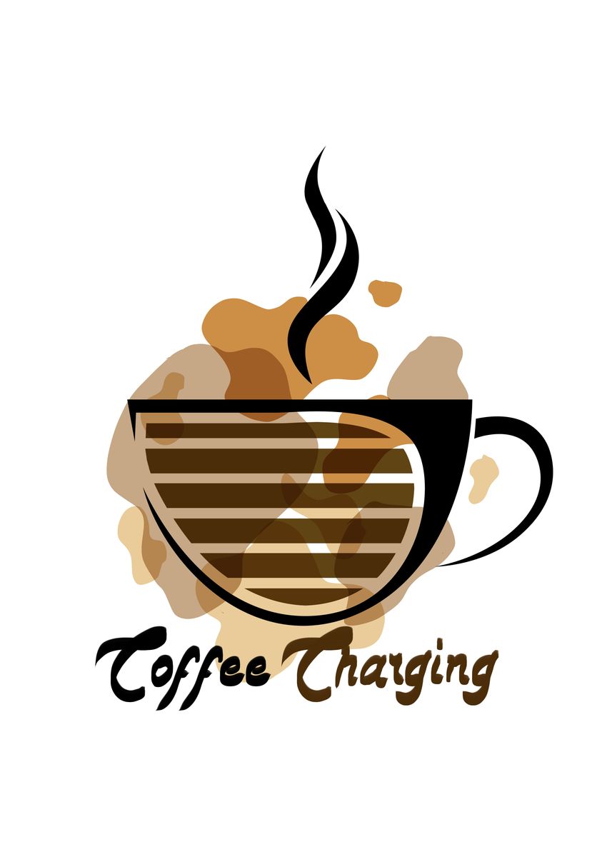 'Coffee charging' Poster, picture, metal print, paint by Pegasus Art ...