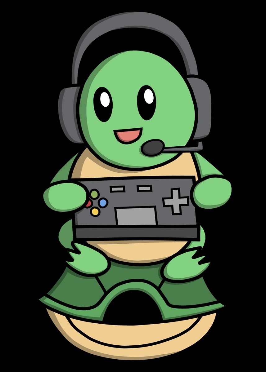 'Turtle Gamer' Poster, picture, metal print, paint by Alexander Morales ...