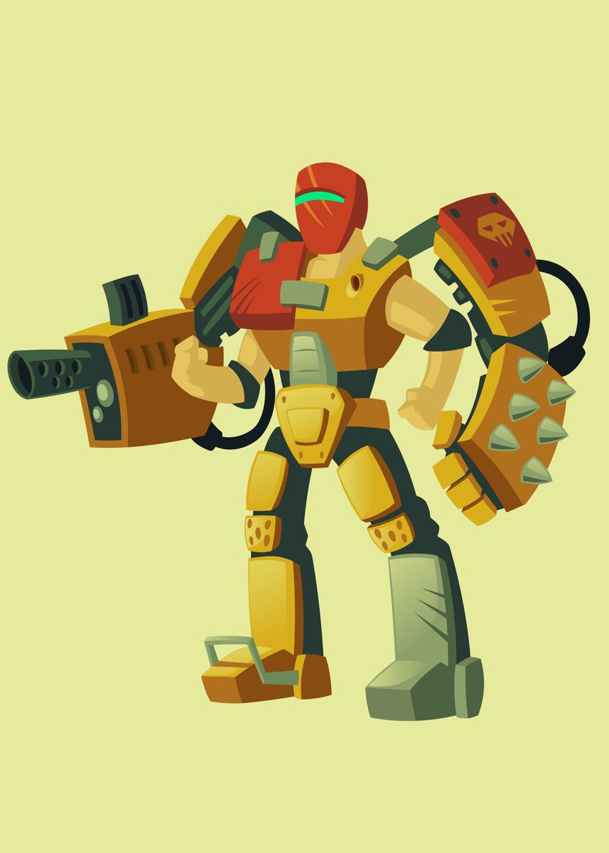 'Cartoon robot guards' Poster, picture, metal print, paint by Lloyd ...