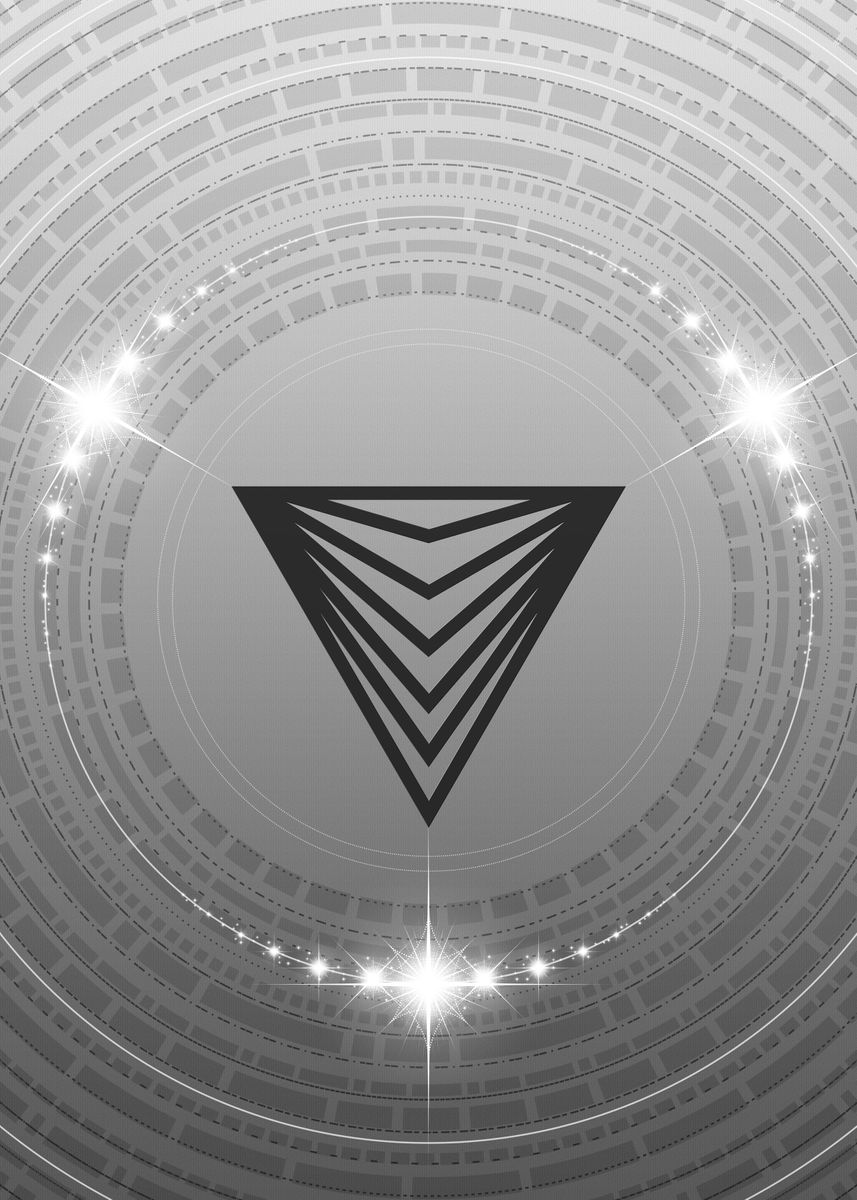'Grey Sacred Geometry Glyph' Poster by Holy Rock Design | Displate