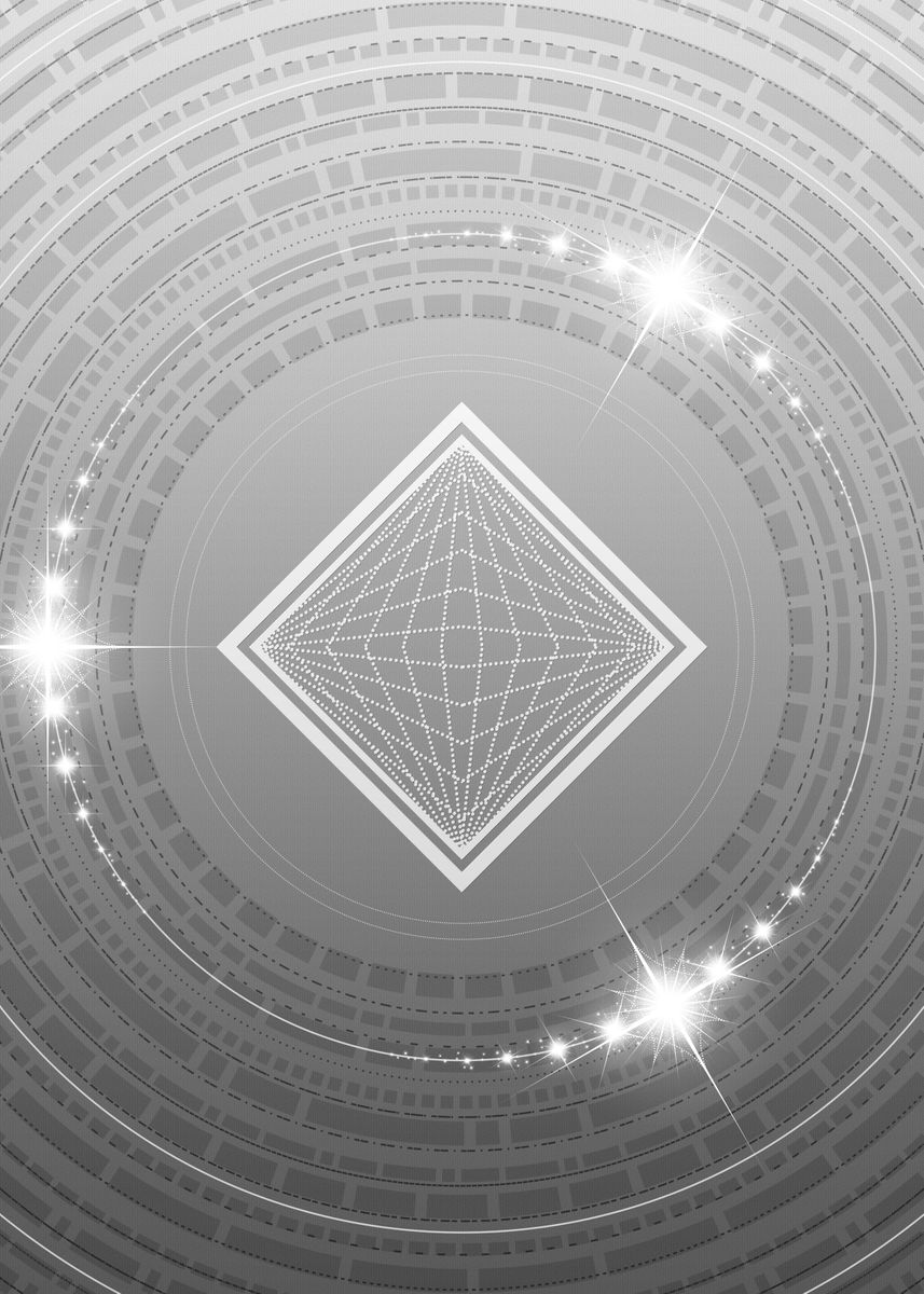 'Gray Geometric Glyph Sign' Poster by Holy Rock Design | Displate