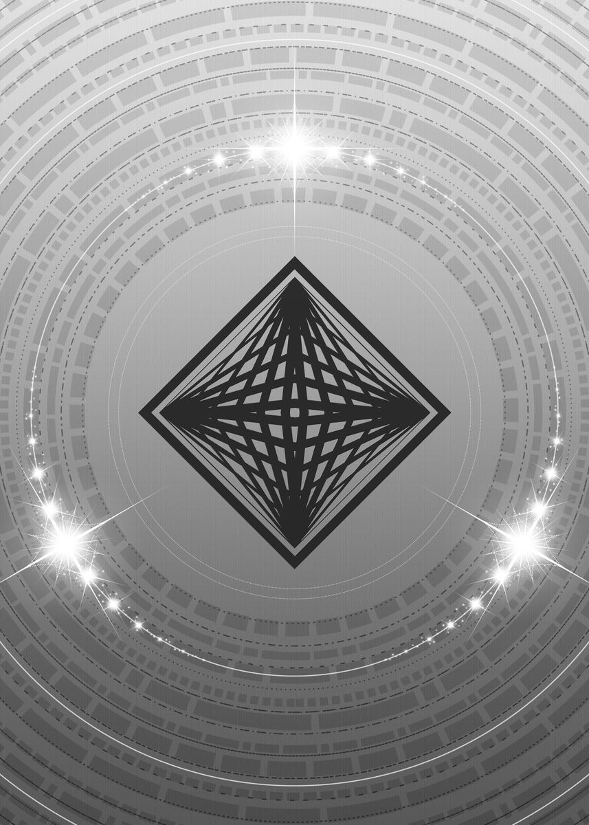 'Gray Geometric Glyph Sign' Poster, picture, metal print, paint by Holy ...