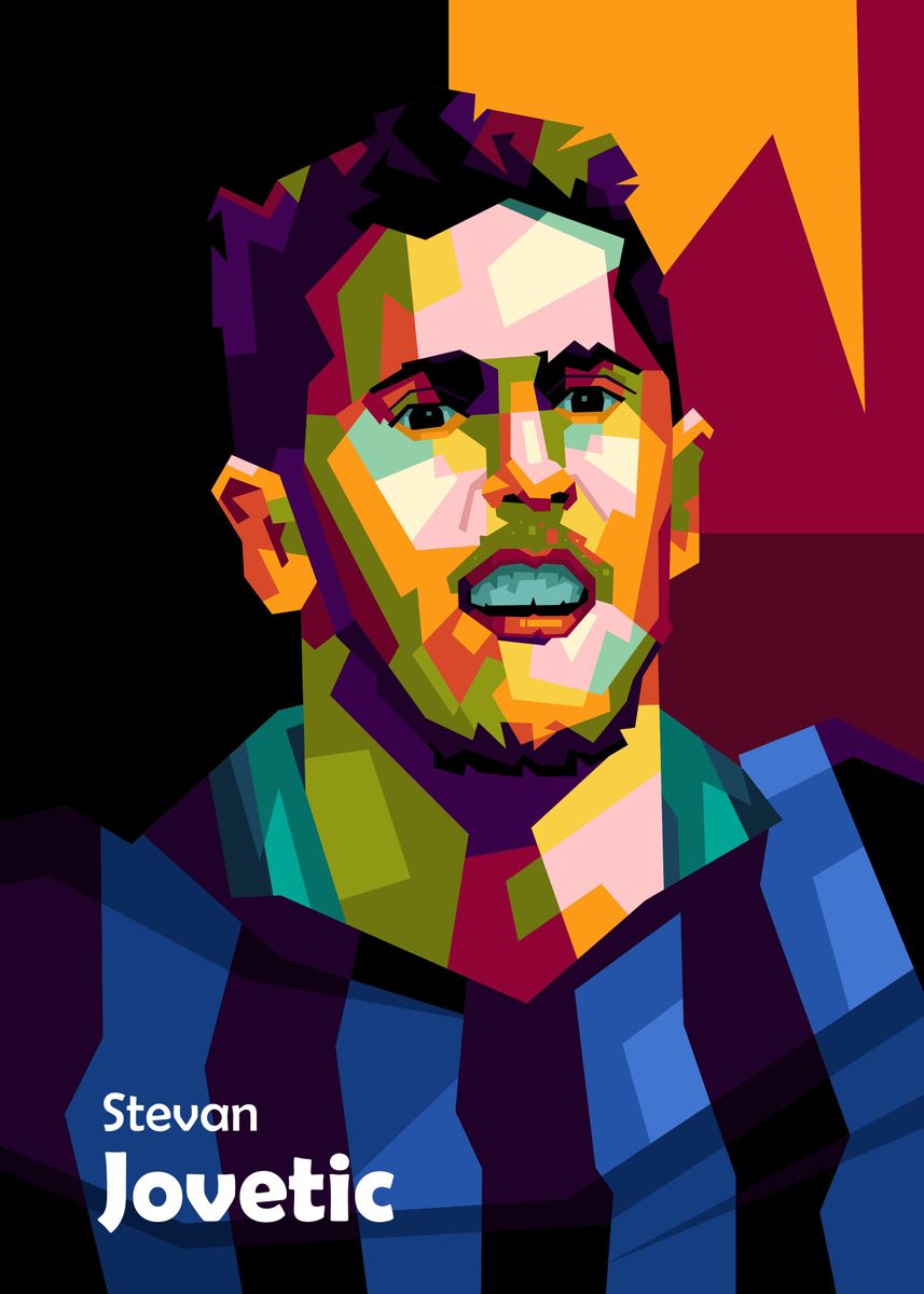 'Steven jovetic in popart' Poster, picture, metal print, paint by ...