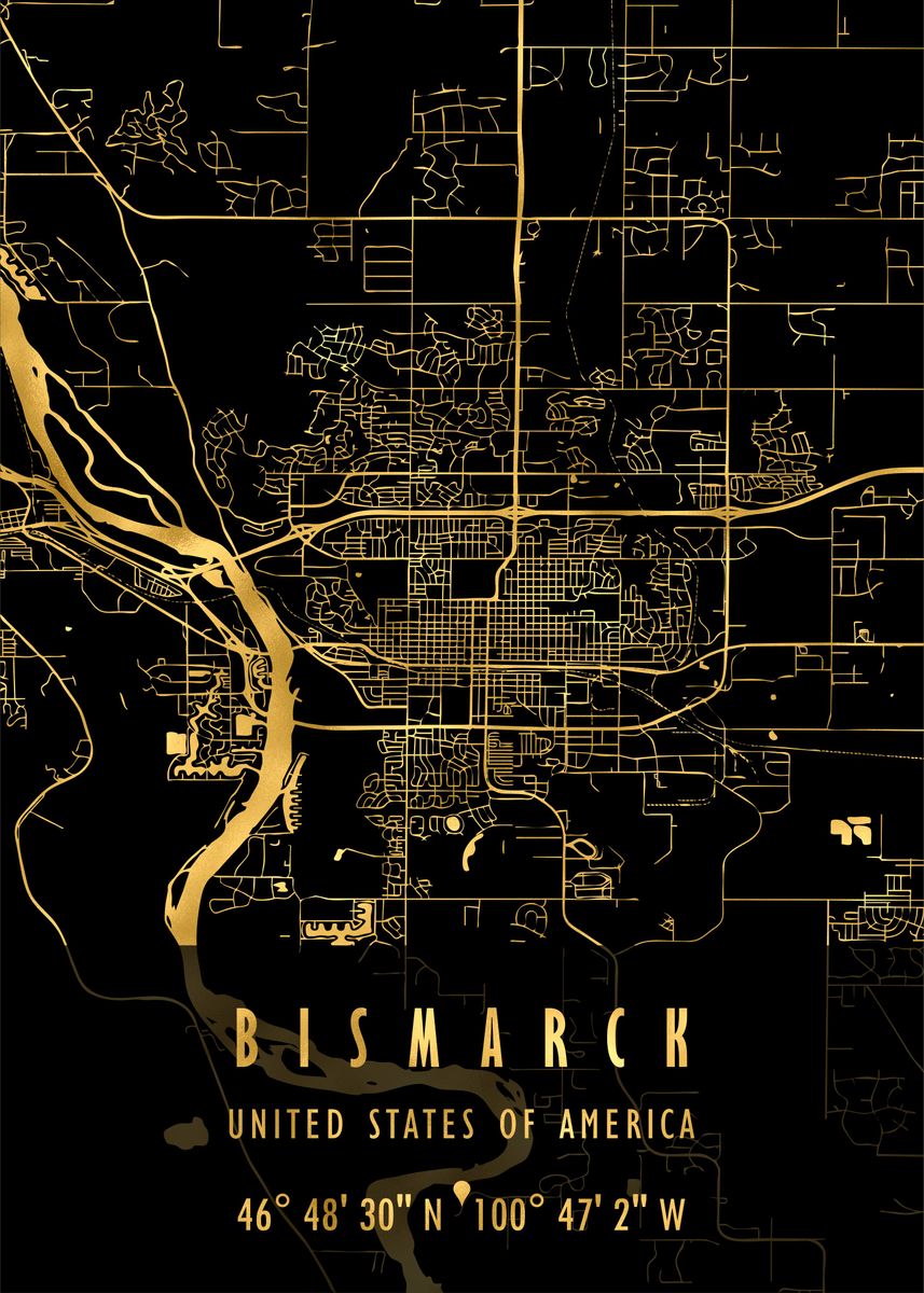 'Bismarck Map USA' Poster by Artistic Paradigms | Displate
