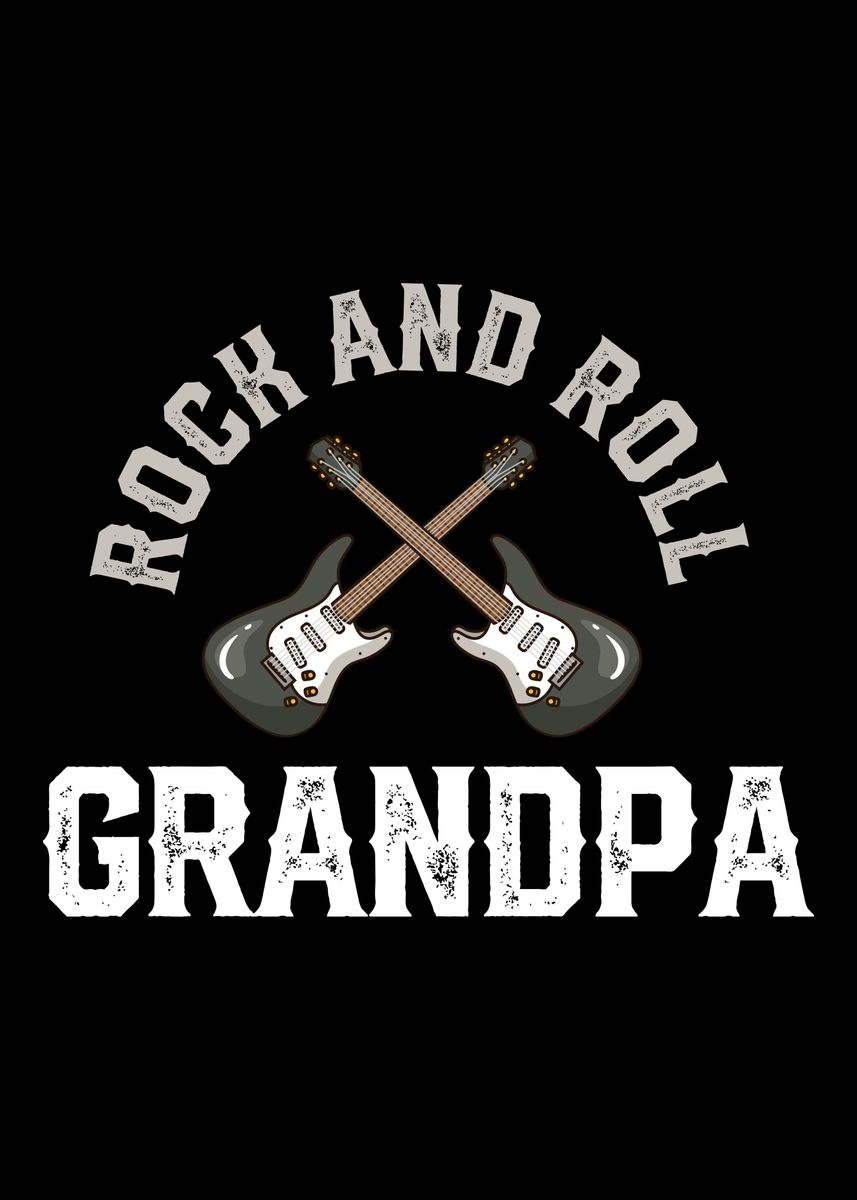 'Guitar Grandpa Guitarist G' Poster, picture, metal print, paint by ...